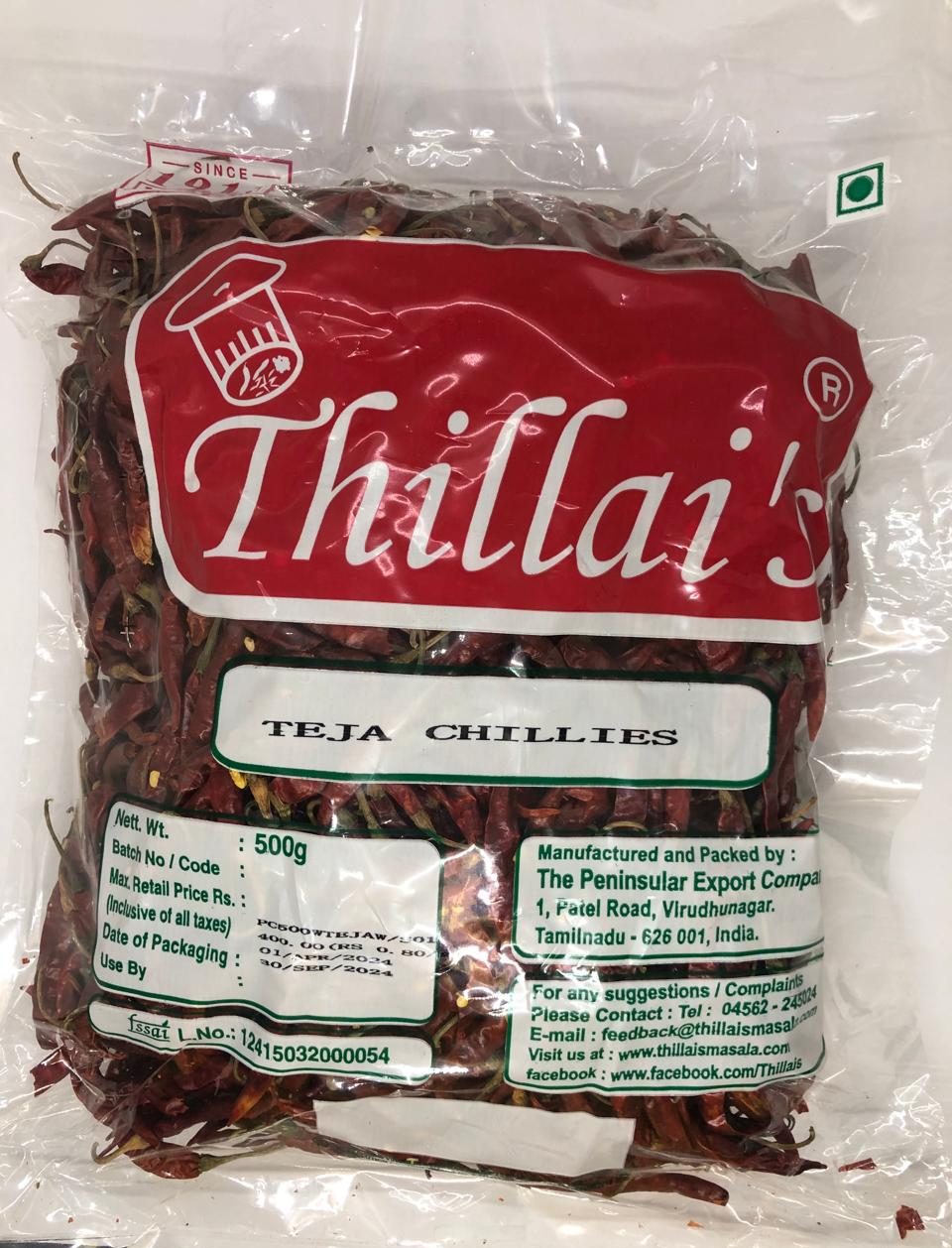 Teja Chilli - 500g - Thillaismasala